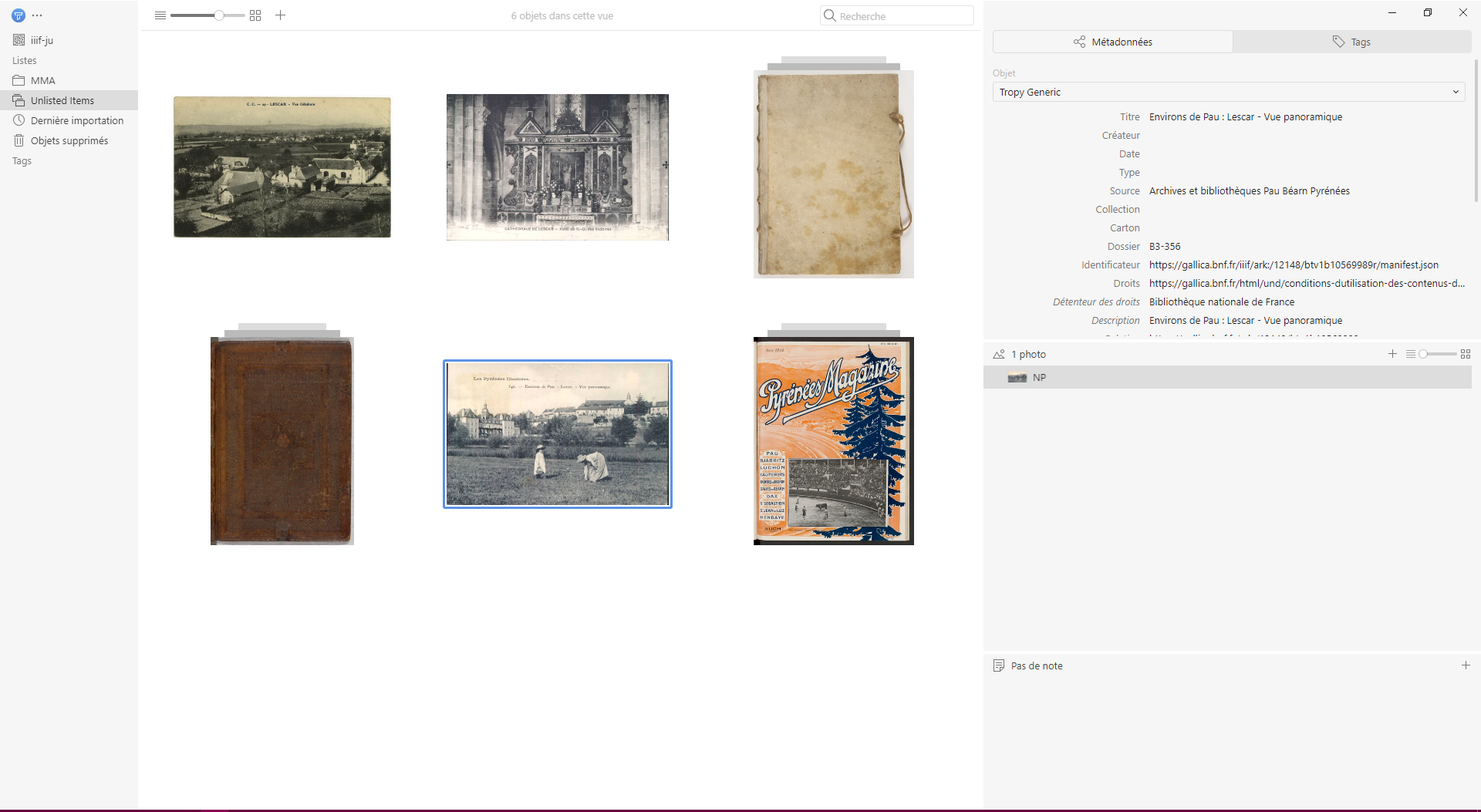 Gérer un corpus d’images avec Tropy